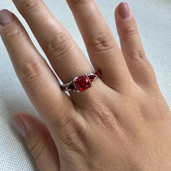 Jewelry | New Square Red Ruby Silver 925 Ring | Poshmark